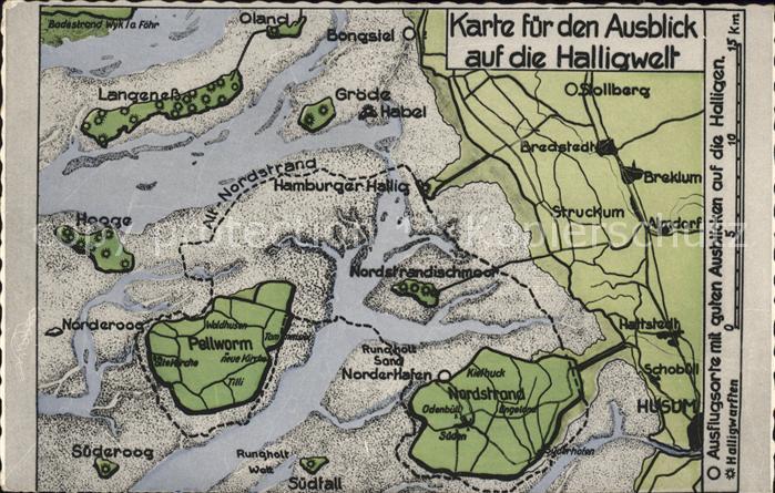 Hallig Nordstrandischmoor Karte auf div.Orte u.Staedte der Halligwelt ...