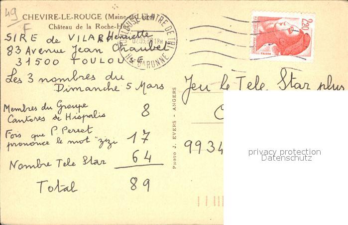 Chevire le Rouge Chateau de la Roche Hue vue aerienne Kat. Chevire le ...