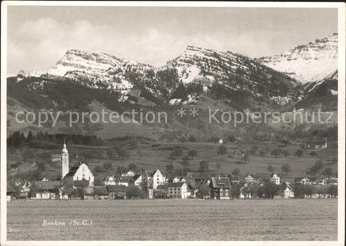 Benken SG Ortsansicht mit Kirche Kat. Benken SG Nr. st22620 - oldthing ...