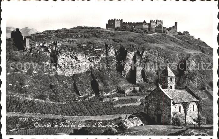 st34254 Sion VS Chapelle de Tous les Saints Chateau de Tourbillon Kategorie. Sion Alte ...