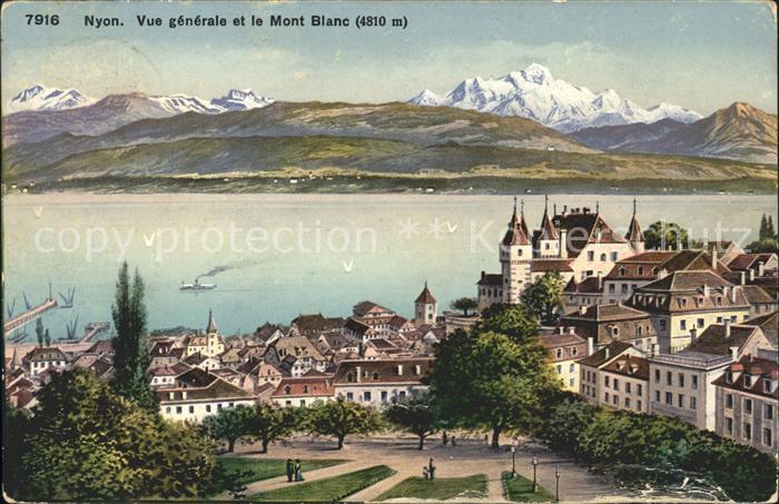 Nyon VD Vue generale et le Mont Blanc Kat. Nyon Nr. st93745 - oldthing ...