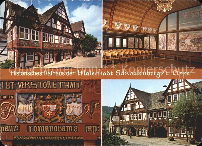 Schwalenberg Rathaus historisches Gebaeude Fachwerkhaus Schnitzereien ...