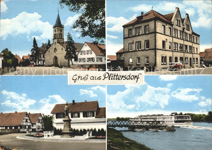 Plittersdorf Rastatt Kirche Rathaus Denkmal Fahrgastschiff / Rastatt ...