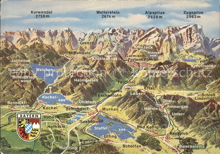 Murnau Panorama Bayerisches Oberland West mit Loisachtal Ammertal ...
