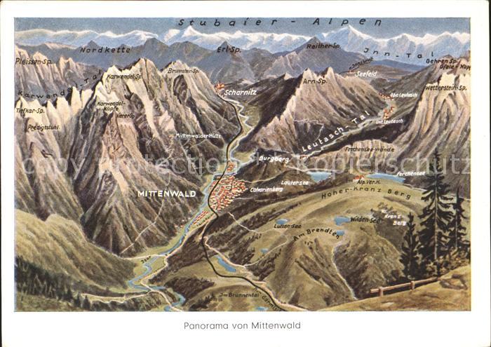 Mittenwald Bayern Panoramakarte Kat. Mittenwald Nr. ke70736 - oldthing ...