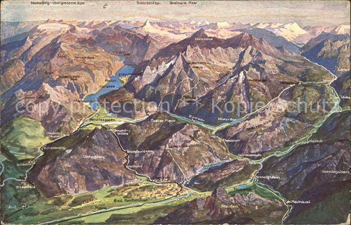 Bad Reichenhall mit Berchtesgaden Panoramakarte... | oldhting.at