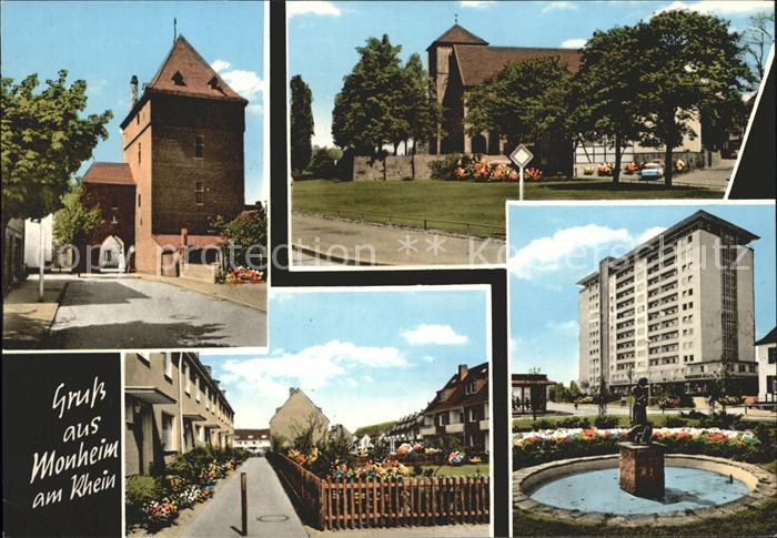 Monheim Rhein Teilansichten Kirche Brunnen Hochhaus Kat. Monheim am ...