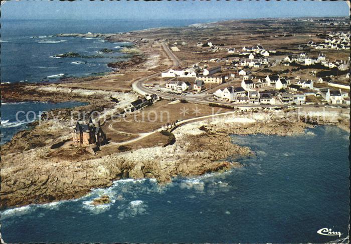 Quiberon Morbihan Vue aerienne de la Cote Sauvage Le Chateau de la ...