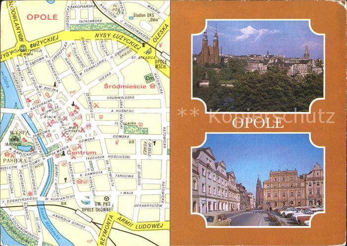 Opole Oberschlesien mit Stadtplan Kat. Oppeln Oberschlesien Nr. kf63872 ...