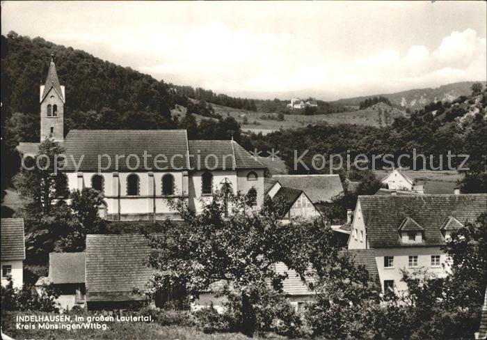 Indelhausen Ortsansicht mit Kirche.. | Ansichtskarten günstig