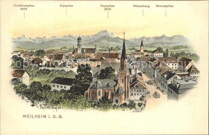 Weilheim Oberbayern Zugspitze Kreuzspitze Dreitorspitze / Weilheim i.OB ...