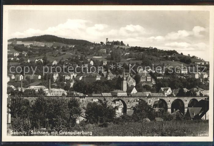 Sebnitz mit Grenadierburg und Viadukt Kat. Sebnitz Nr. dp08574 ...