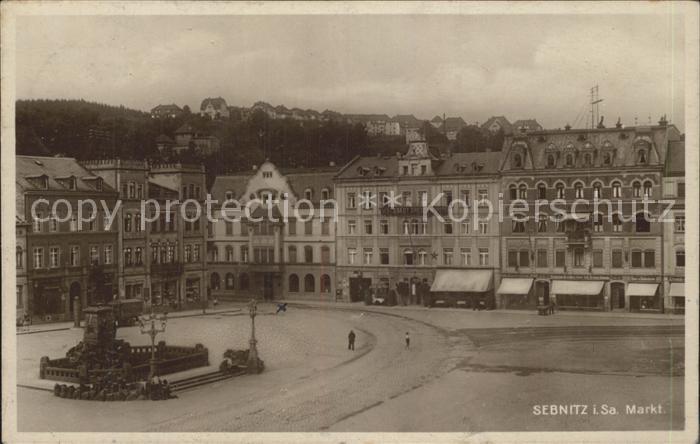 Sebnitz Markt mit Bismarckdenkmal Kat. Sebnitz Nr. dp09025 - oldthing ...