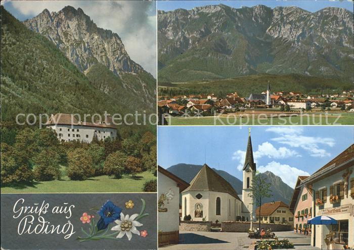 Piding Schloss Staufeneck mit Hochstaufen Piding mit Predigtstuhl ...