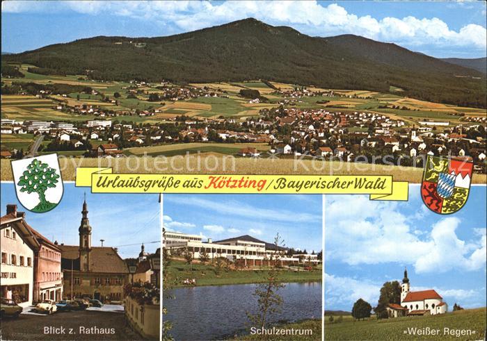 AK / Ansichtskarte Koetzting Ortsansicht mit Kirche Weisser Regen ...