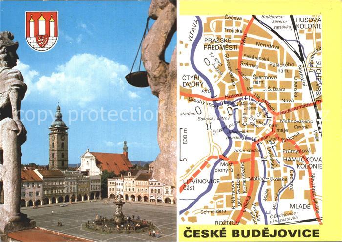 Ceske Budejovice Stadtplan Marktplatz Kat. Budweis Ceske Budejovice Nr ...