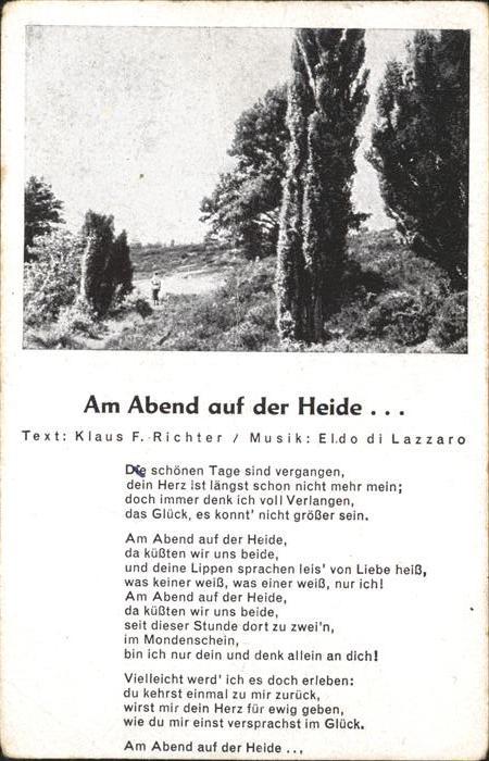 Lueneburger Heide Am Abend auf der Heide Lied Kat. Walsrode Nr. ka79841 ...