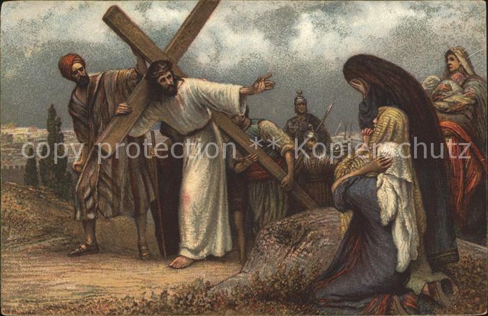 Leinweber R. Religion Kreuzweg Jesus weinende Frauen Kat. Kuenstlerkarte Nr. ka67028 - oldthing ...