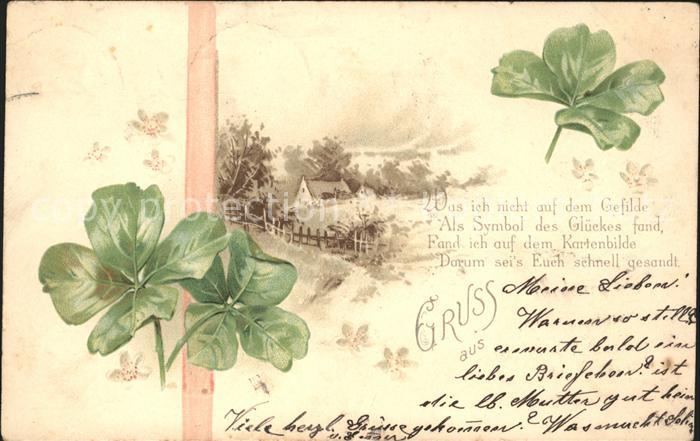 Kleeblatt Gedicht Kat. Greetings Nr. st35576 - oldthing: Ansichtskarten ...