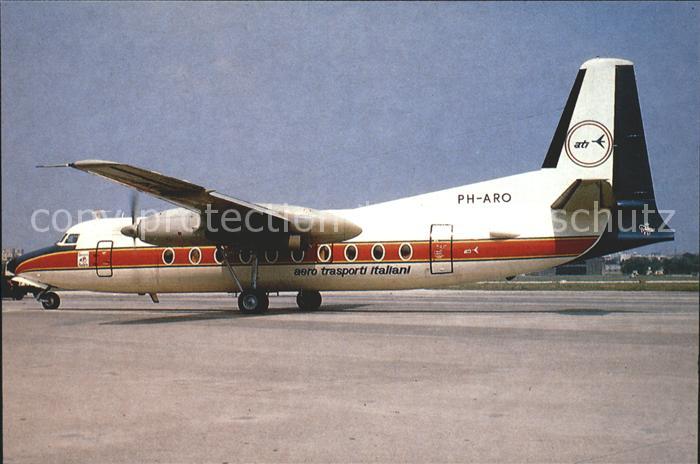 Flugzeuge Zivil ATI Aero Trasporti Italiani Fokker F27 PH ARO Kat. Airplanes Avions Nr. kg65743 ...