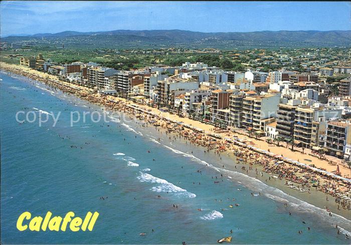 Calafell Fliegeraufnahme Teilansicht mit Strand Kat. Spanien Nr ...
