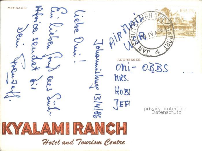 Rivonia Hotel und Tourismus Center Kyalami Ranch Kat. Rivonia Nr ...