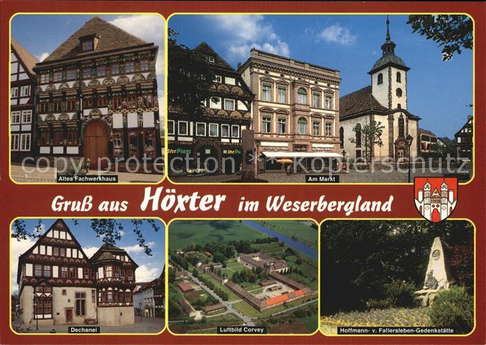 Hoexter Weser Fachwerkhaus Markt Kirche Hoffmann von Fallersleben ...