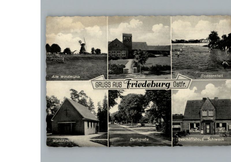 Friedeburg Ostfriesland Windmuehle, Geschaeftshaus Schiweck ...