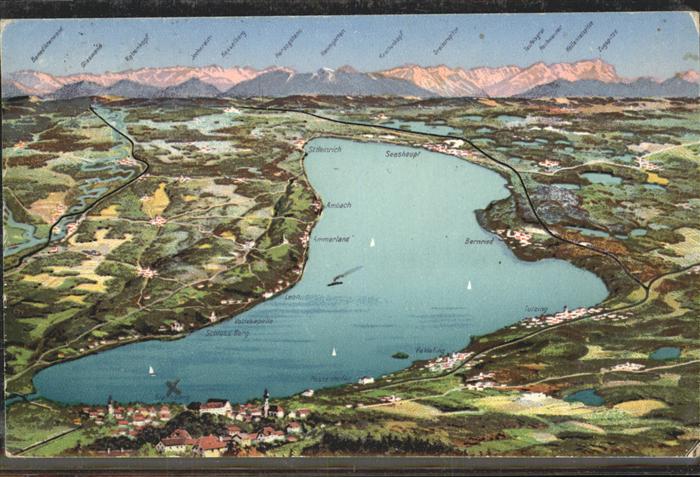Starnbergersee Panorama Karte See.. | Ansichtskarten günstig