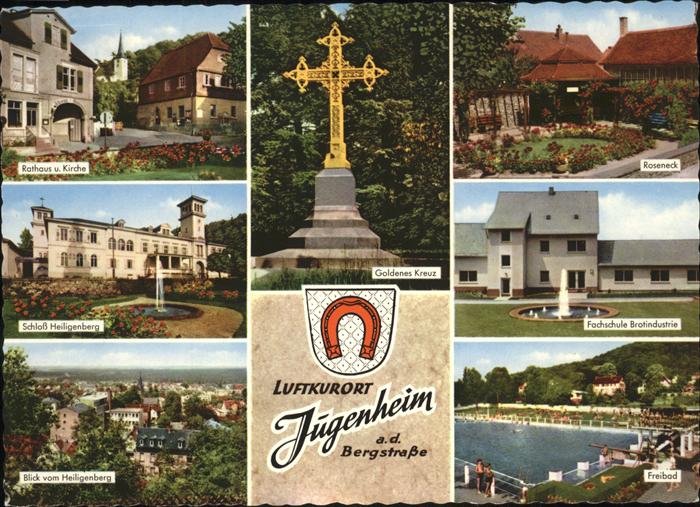 Jugenheim Seeheim-Jugenheim Wappen Goldenes Kreuz Freibad Fachschule ...