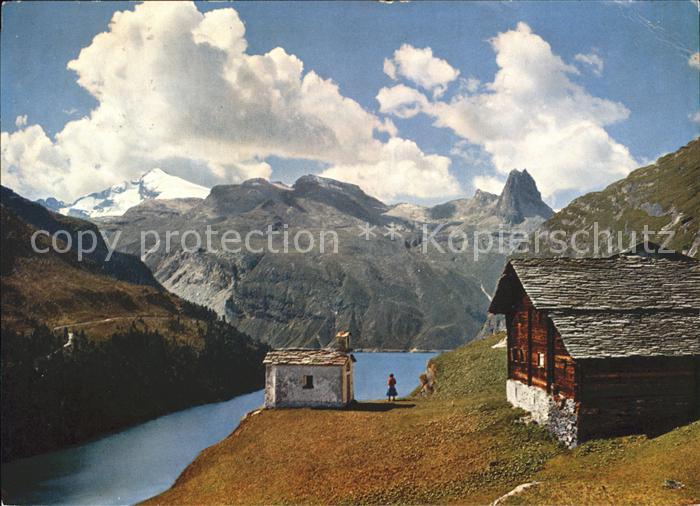 Bad Vals GR Kapelle Frunt mit Zerfreila Stausee und Zerfreilahorn Kat ...