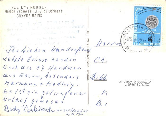 Coxyde Le Lys Rouge Maison Vacances Kat. Nr. kf24980 - oldthing ...