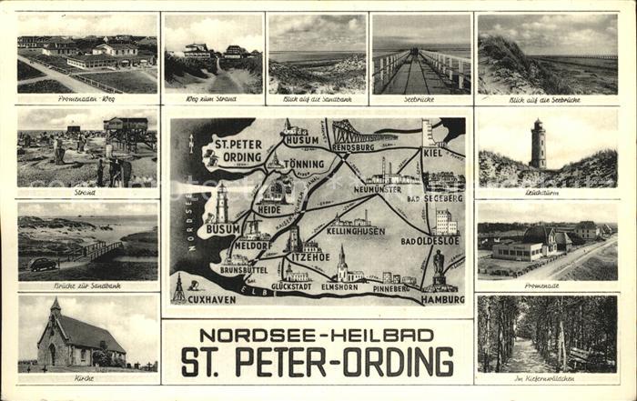 St Peter Ording Promenade Strandweg Sandbank Seebruecke Bruecke ...