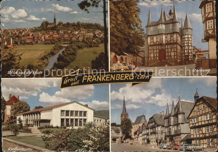 Frankenberg Eder Rathaus Kulturhalle Obermarkt Blick auf Stadt Kat ...