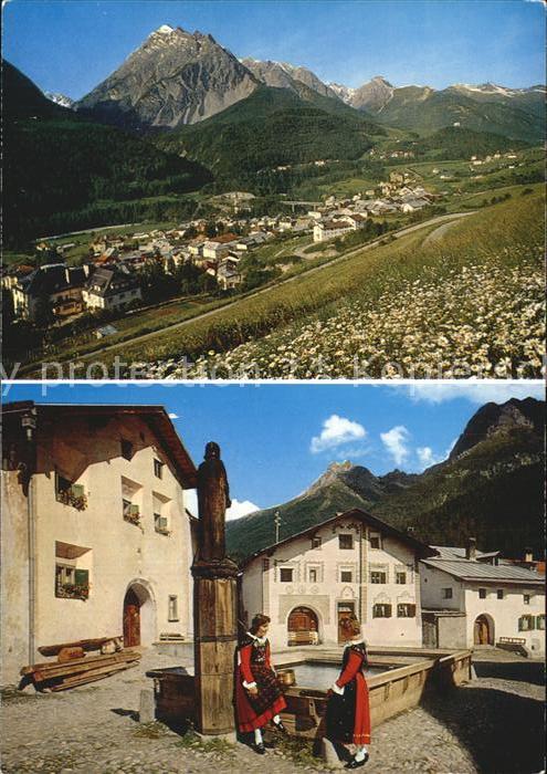 Scuol Tarasp Vulpera Alpinheilbad Scuol Pisocgruppe Dorfplatz / Scuol /Bz. Inn Nr. dp70553 ...