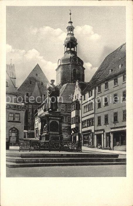 AK / Ansichtskarte Eisleben Lutherdenkmal und Rathaus Eisleben Kat ...