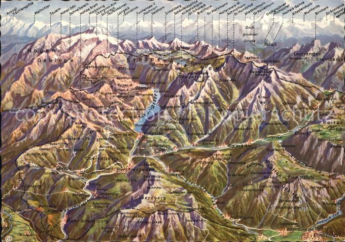 Bad Reichenhall mit Berchtesgaden Panoramakarte Kat. Bad Reichenhall Nr ...