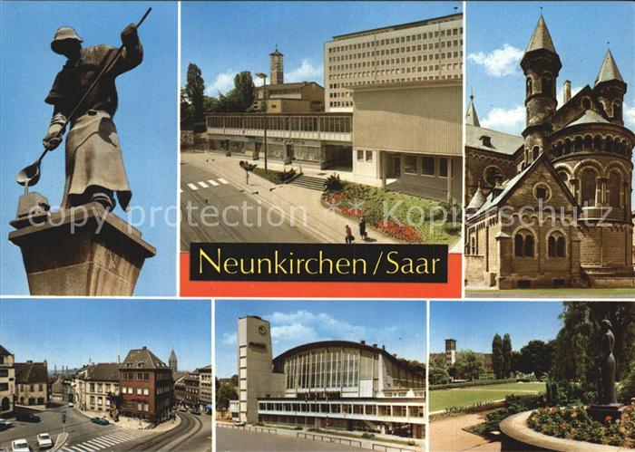 Neunkirchen Saar Eisengiesser Rathaus Kirche Strassenpartie Stadthalle ...