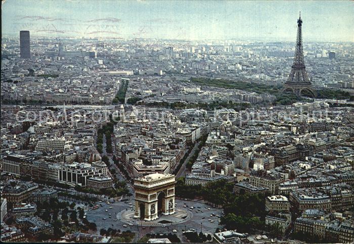 Paris Arc de Triomphe Tour Eiffel Tour Montparnasse vue aerienne Kat ...