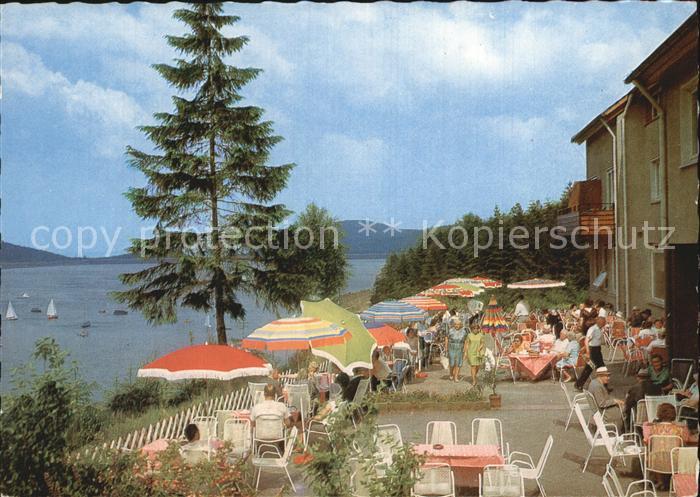 Langelsheim Hotel Berghof Terrasse mit Innerstetalsperre Kat ...