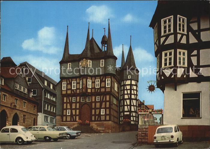 AK / Ansichtskarte Frankenberg Eder Rathaus Fachwerkhaus Kat ...