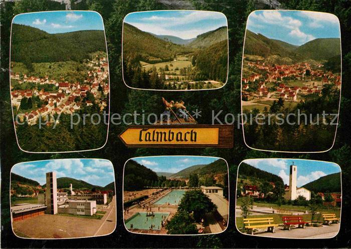 Calmbach Enz Wildbad Kirche Panoramen Schwimmbad Kat. Bad Wildbad Nr ...