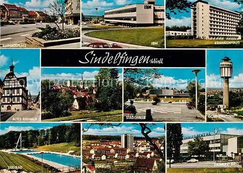 Sindelfingen Rathausplatz IBM Krankenhaus Altes Rathaus Goldbergturm ...
