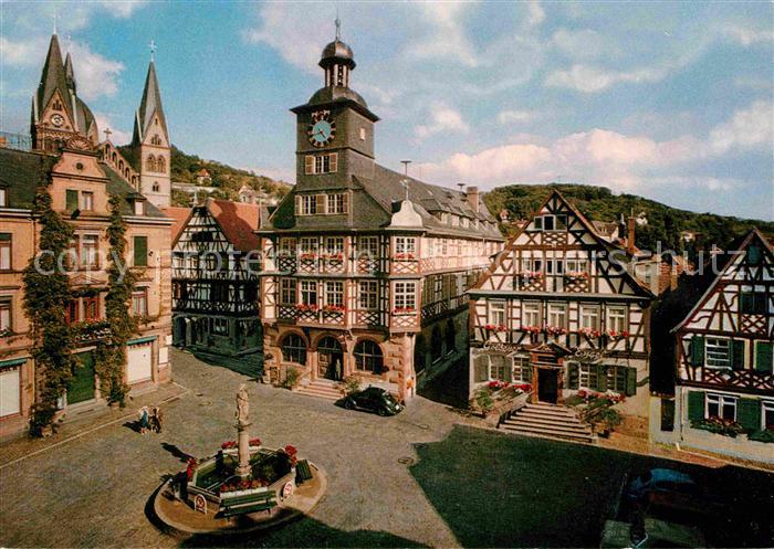 AK / Ansichtskarte Heppenheim Bergstrasse Marktplatz Rathaus Brunnen ...