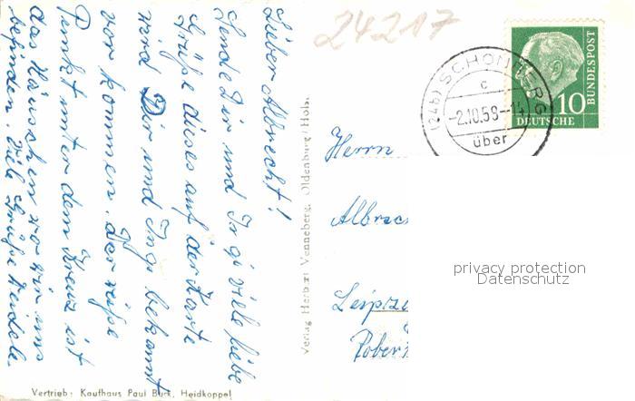 Heidkoppel Strand Campingplatz Kat. Schoenberg (Holstein) Nr. kv63977 ...