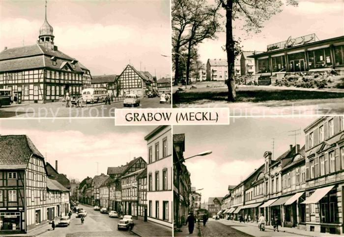 Grabow Mecklenburg Markt Rathaus NeueKaufhalle Karl Marx Strasse Kat ...