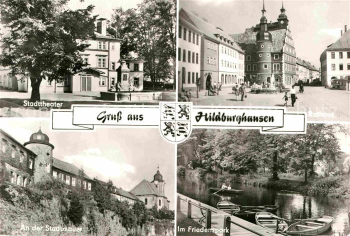 Hildburghausen Stadttheater Alte Stadtmauer Friedenspark Rathaus Kat ...