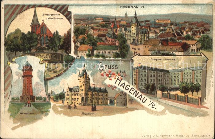 Hagenau Elsass Kaserne Georgskirche Wasserturm Kat. Haguenau Nr ...