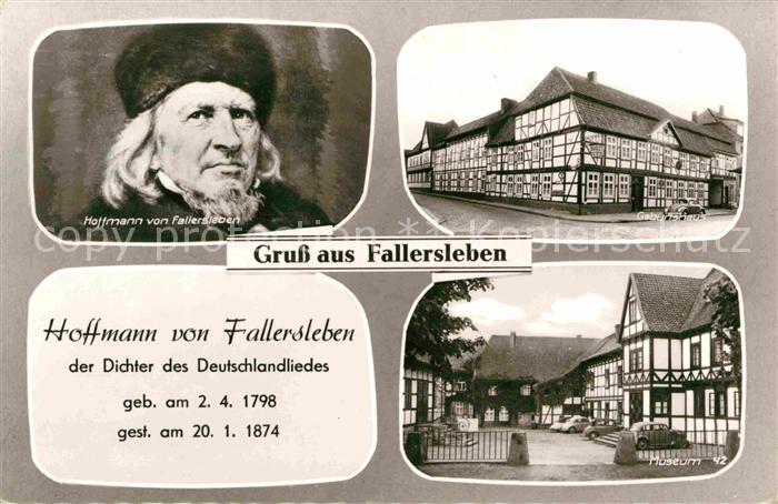 Fallersleben Hoffmannhaus Fachwerk Fallersleben Kat. Wolfsburg Nr ...