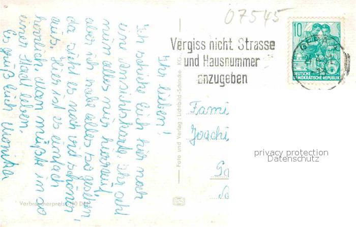 Gera Postamt Hochhaus Hauptbahnhof Puschkinplatz Sorge Theater ...